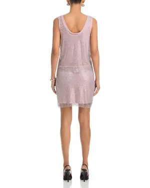 Aqua Crystal Mesh Miniskirt