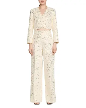 Sandro Straight Leg Trousers - Ecru