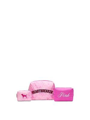Pink Makeup Bag Trio - Pink