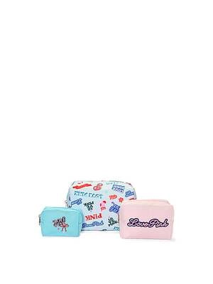 Pink Makeup Bag Trio - Print