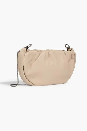 Brunello Cucinelli Brioche Leather Shoulder Bag - Beige