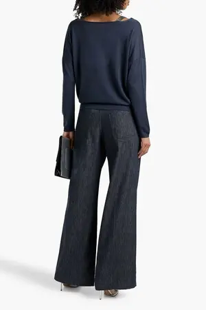 Brunello Cucinelli Bead-embellished Cashmere And Silk-blend Sweater