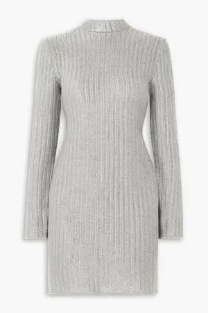 TOM FORD Metallic Ribbed Cotton-blend Mini Dress