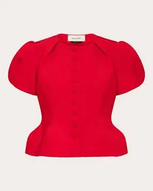 Hellessy Nelly Crepe Peplum Jacket Top