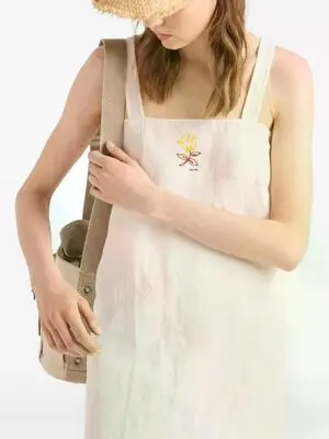 Prada Embroidered Slubbed Fabric Mini-dress