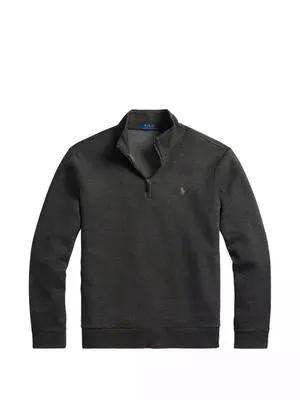 Polo Ralph Lauren Embroidered-logo Quarter-zip Sweater - Grey