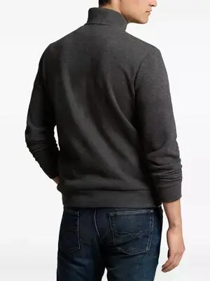 Polo Ralph Lauren Embroidered-logo Quarter-zip Sweater - Grey