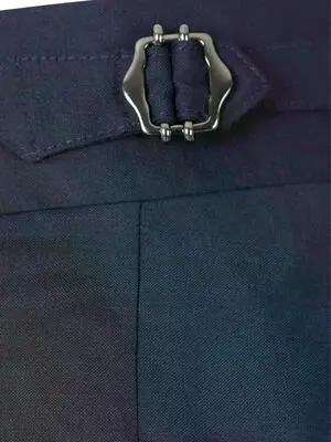 Scabal Pleated Side-adjuster Trousers - Blue