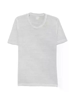 120% Lino Round-neck Short-sleeve T-shirt - Grey