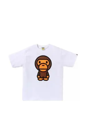 A BATHING APE Baby Milo Appliqué T-shirt - White