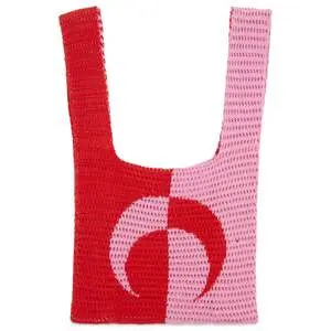 MARINE SERRE Crochet Knit Tote Bag