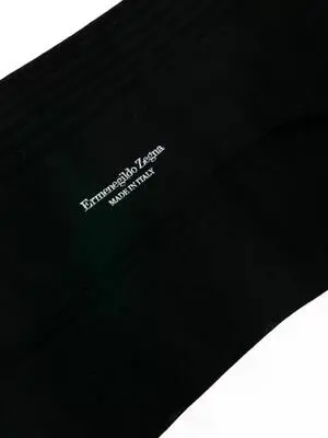 Zegna Ribbed-knit Socks - Black