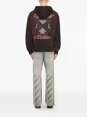 Off-White X Ac Milan Logo-embroidered Hoodie