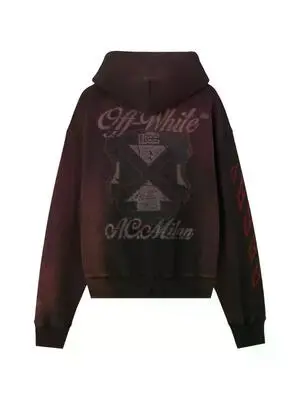 Off-White X Ac Milan Logo-embroidered Hoodie