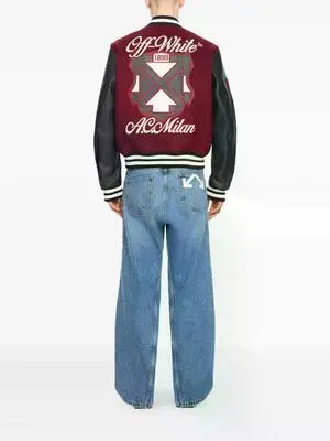 Off-White X Ac Milan Patch-detail Bomber Jacket
