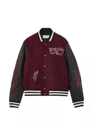 Off-White X Ac Milan Patch-detail Bomber Jacket - Red