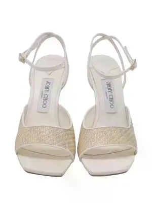 JIMMY CHOO Woven Ankle Strap Sandals