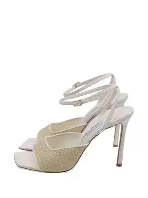 JIMMY CHOO Woven Ankle Strap Sandals