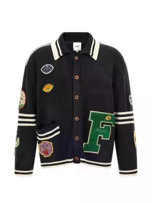 FOUND Varsity Patch Cardigan - Black