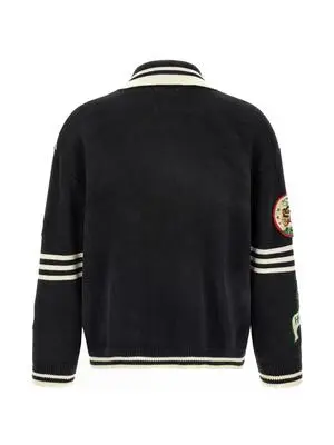 FOUND Varsity Patch Cardigan - Black