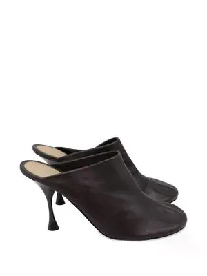 Bottega Veneta Dot Sock Leather Mules - Brown