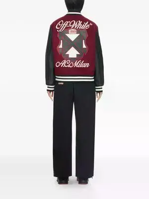 Off-White X Ac Milan Patch-detail Bomber Jacket