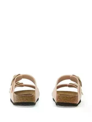 BIRKENSTOCK Arizona Big Buckle Leather Flat Sandals - Pink