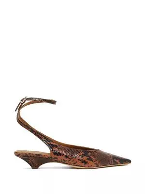 VIC MATIE Snakeskin-effect Pointed-toe Pumps