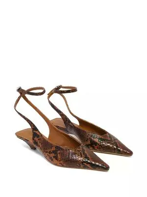 VIC MATIE Snakeskin-effect Pointed-toe Pumps