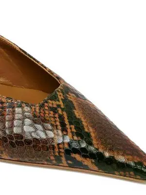 VIC MATIE Snakeskin-effect Pointed-toe Pumps