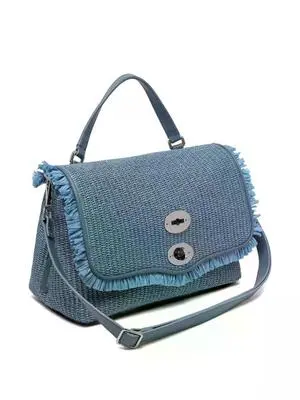 ZANELLATO Woven Clutch With Fringe - Blue