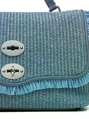 ZANELLATO Woven Clutch With Fringe - Blue