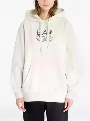 EA7 Logo-print Cotton Hoodie