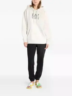 EA7 Logo-print Cotton Hoodie