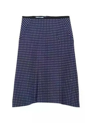 Prada Polka-dot Marocain Skirt