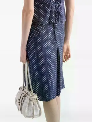 Prada Polka-dot Marocain Skirt