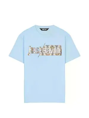 Just Cavalli Floral-logo T-shirt