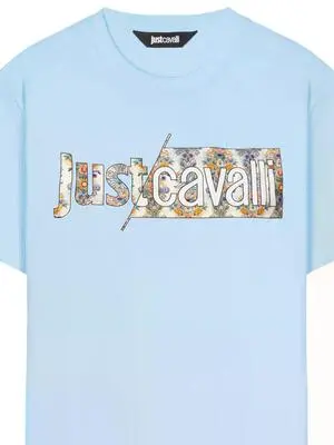 Just Cavalli Floral-logo T-shirt