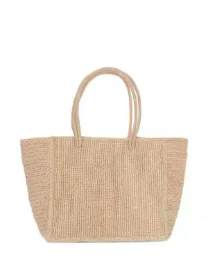 MC2 SAINT BARTH Raffia Shoulder Bag With Embroidered Logo
