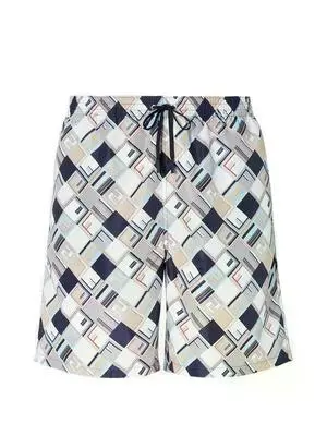 Fendi Ff Check Swim Shorts - Blue