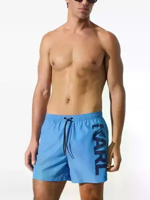 Karl Lagerfeld Logo Swim Shorts - Blue