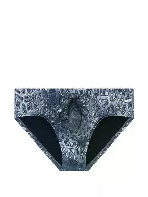 DIESEL® Leopard-print Swim Briefs - Blue