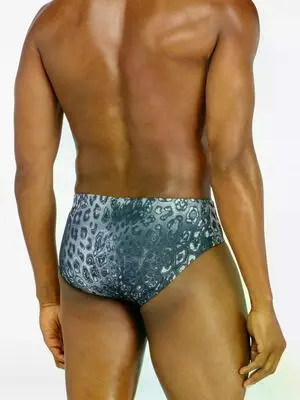 DIESEL® Leopard-print Swim Briefs - Blue