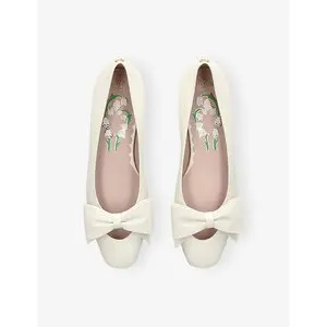 Valentino Garavani Bowow Leather Ballerina Flats