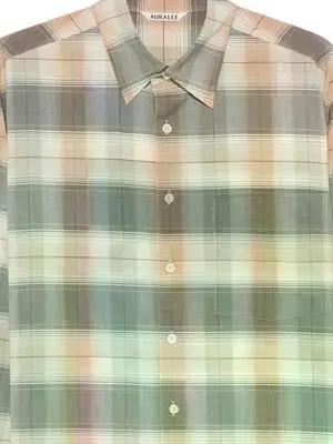 Auralee Check-print Wool Shirt - Neutrals