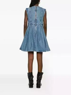 GANNI Denim Mini Dress With Floral Applique