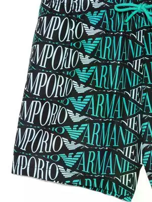 Emporio Armani Logo-print Drawstring Swim Shorts