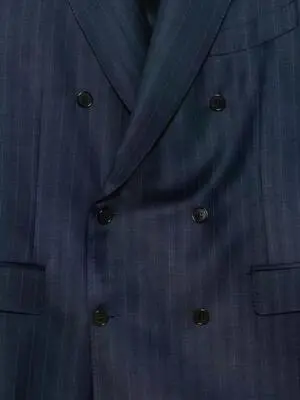 Canali Double-breasted Pinstripe Suit - Blue