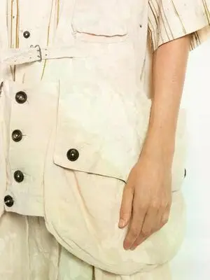 ZIGGY CHEN Belted Multi-pocket Gilets