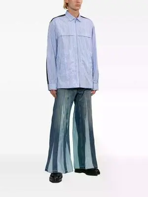 Junya Watanabe Vertical-stripe Shirt Jacket - Blue